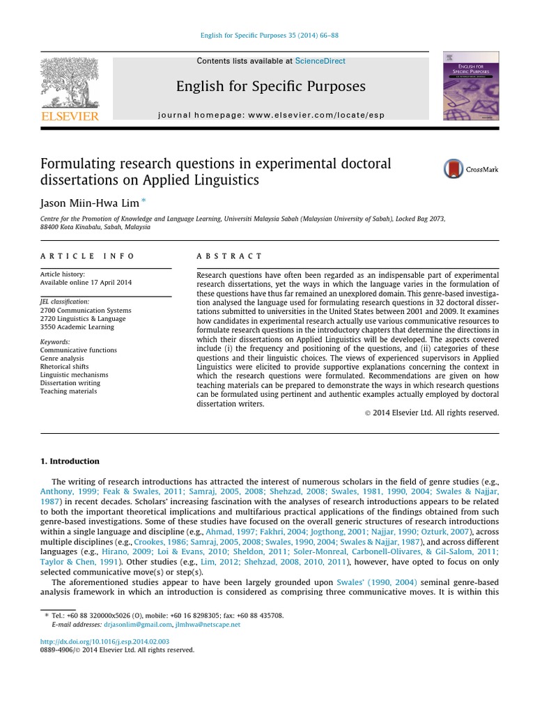 Formulating Research Questions Pdf Thesis Question