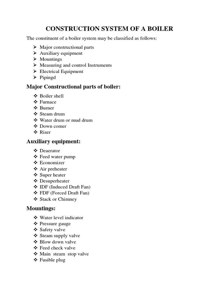 Boiler Construction and Components Guide | PDF | Boiler | Steam