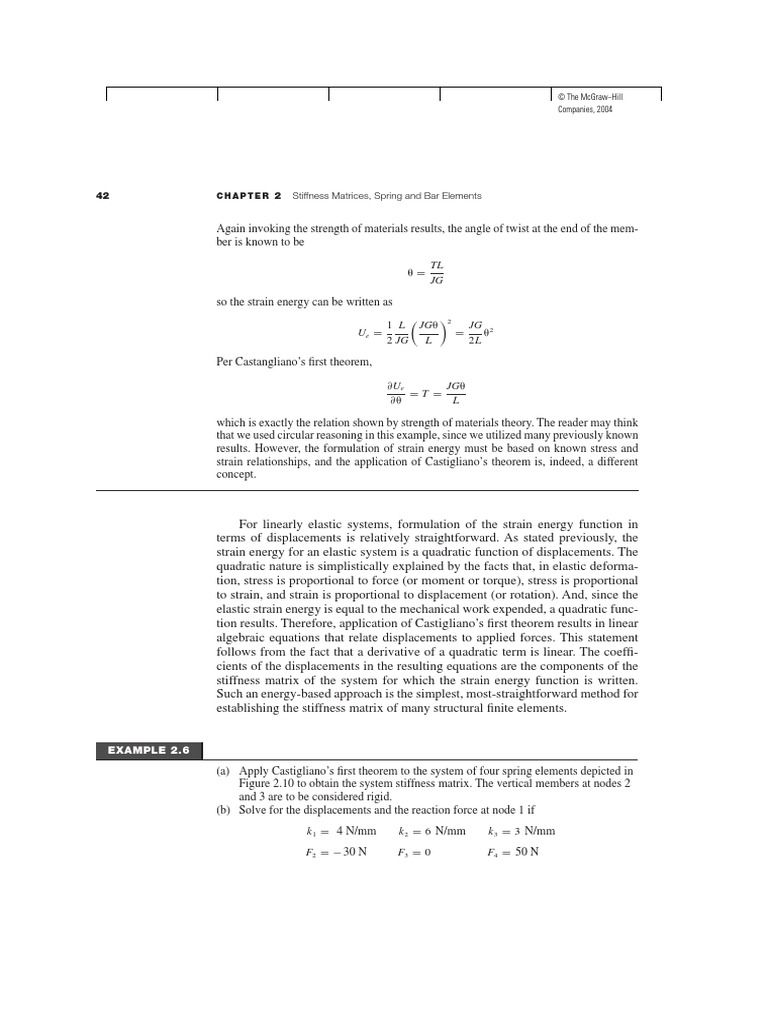 Minimum Potential Energy | PDF | Matrix (Mathematics) | Elasticity (Physics)