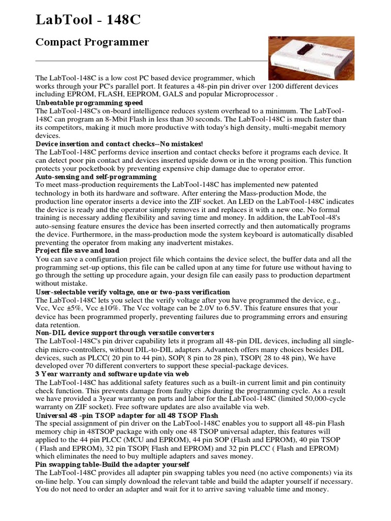Labtool lt148 | PDF | Flash Memory | Microcontroller