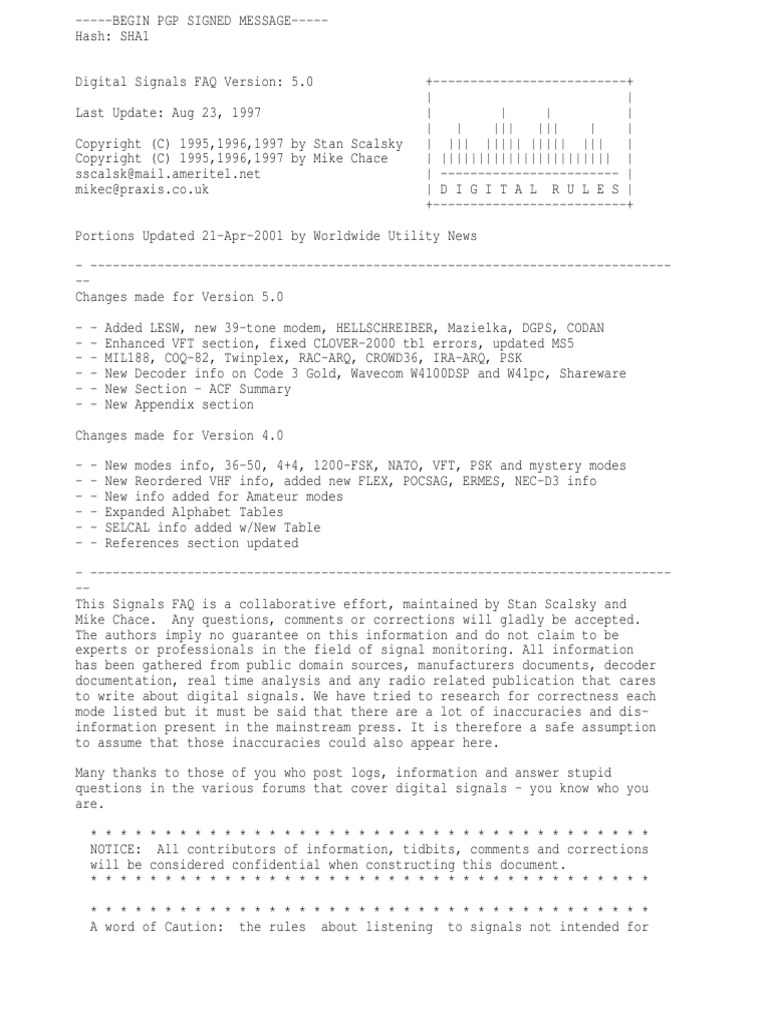 Digital Signals FAQ | PDF | Bit Rate | Modulation