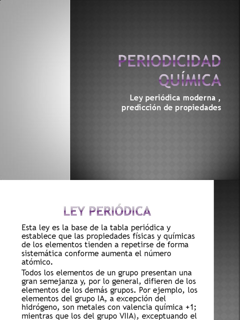 Periodicidad química.pptx | Tabla periódica | Átomos