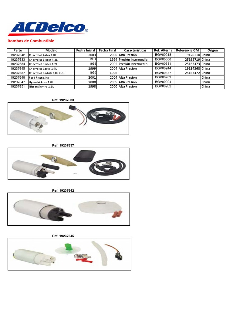 Bombas de Combustible Chevrolet y Ford | PDF