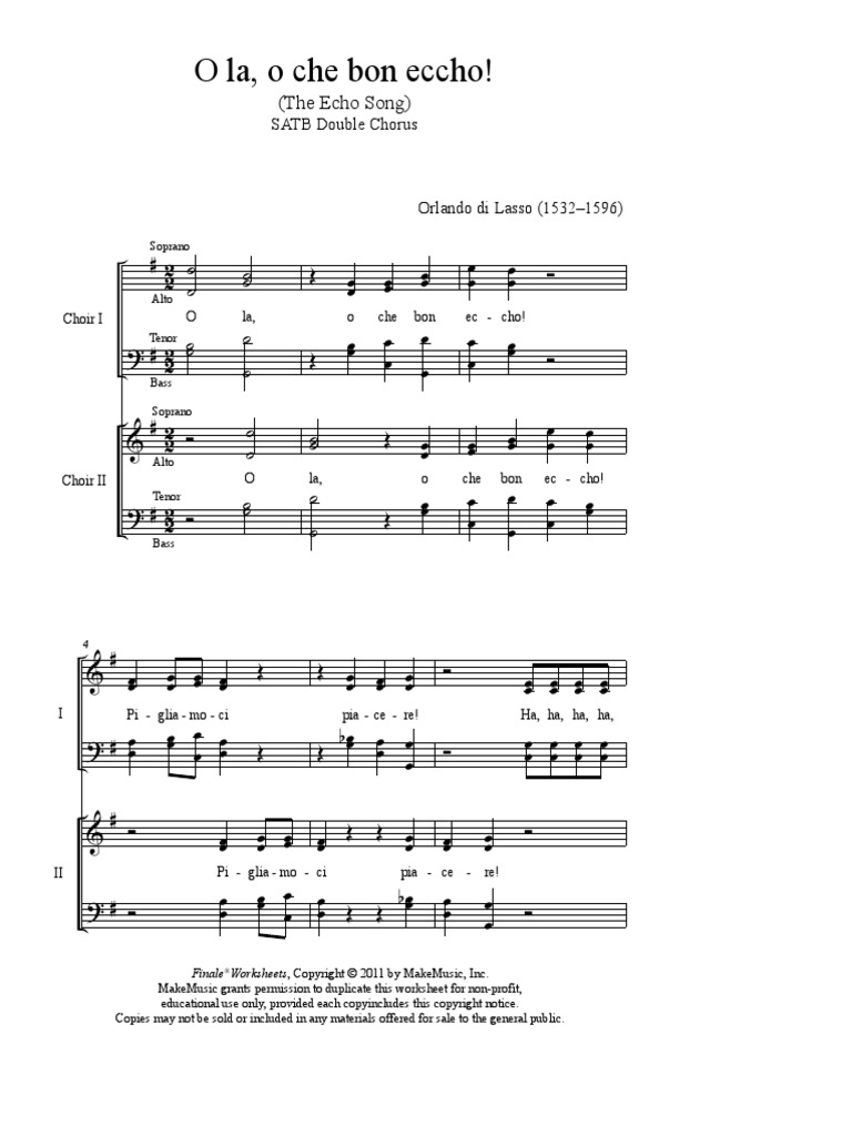 The Echo Song.pdf | Music Performance | Music Theory