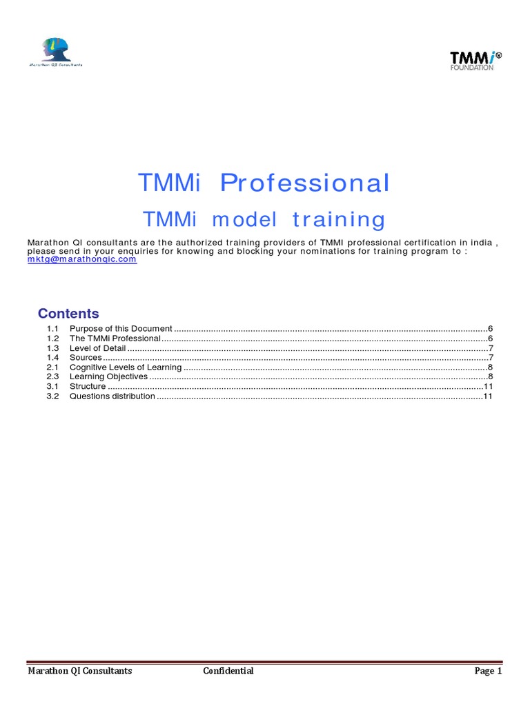 TMMi Professional Certification Course - MarathonQIConsultants | PDF ...