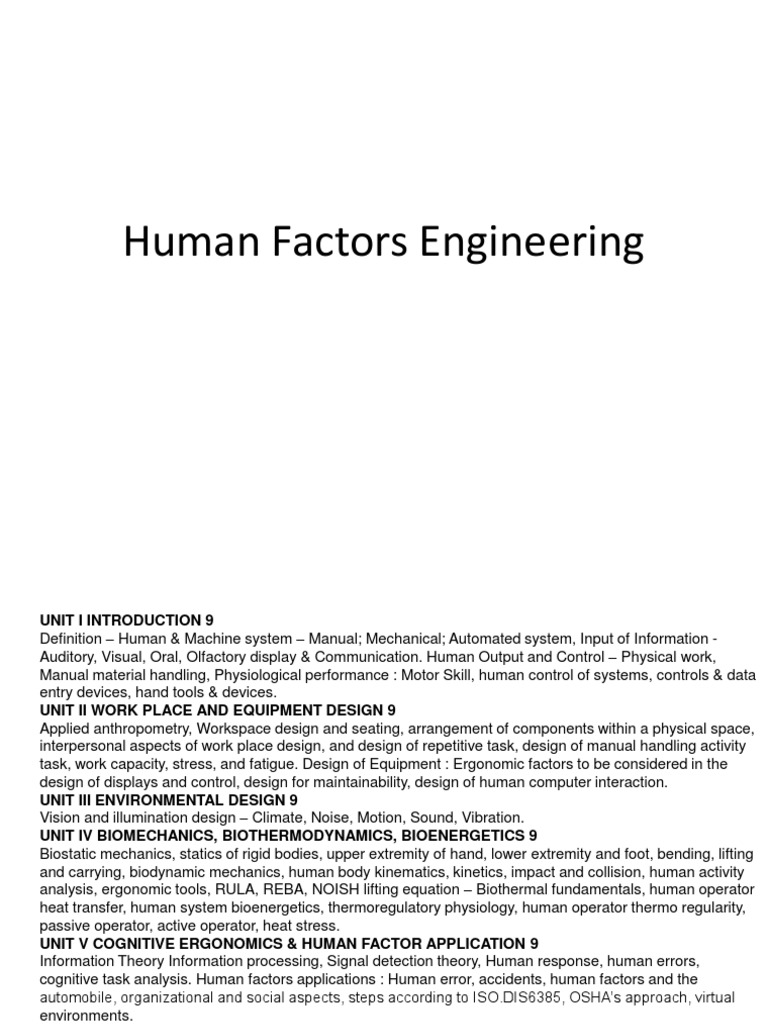 Human Factors Engineering | Human Factors And Ergonomics | Machines