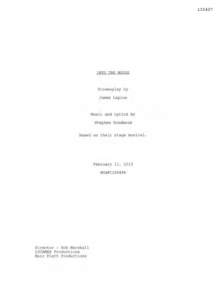 Into The Woods - Screenplay | PDF