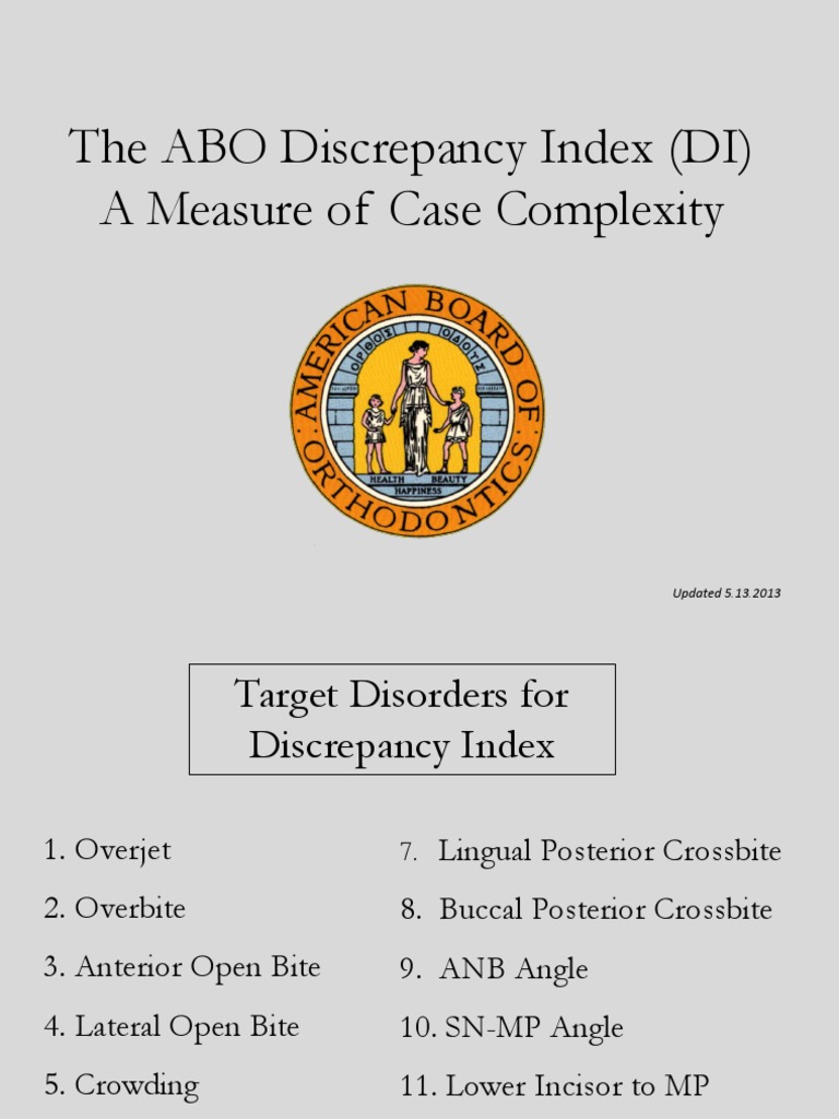 ABO Discrepancy Index PDF | PDF | Tooth | Human Head And Neck