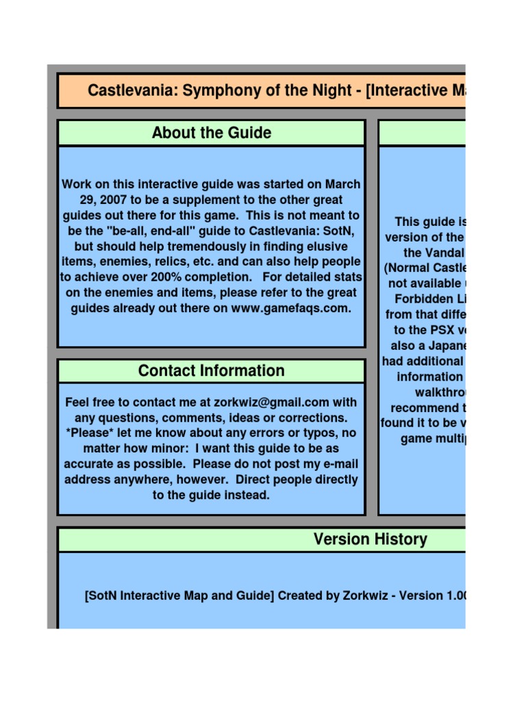 Sotn Complete Map Map A CastleVania SotN | PDF | Weaponry | Nature