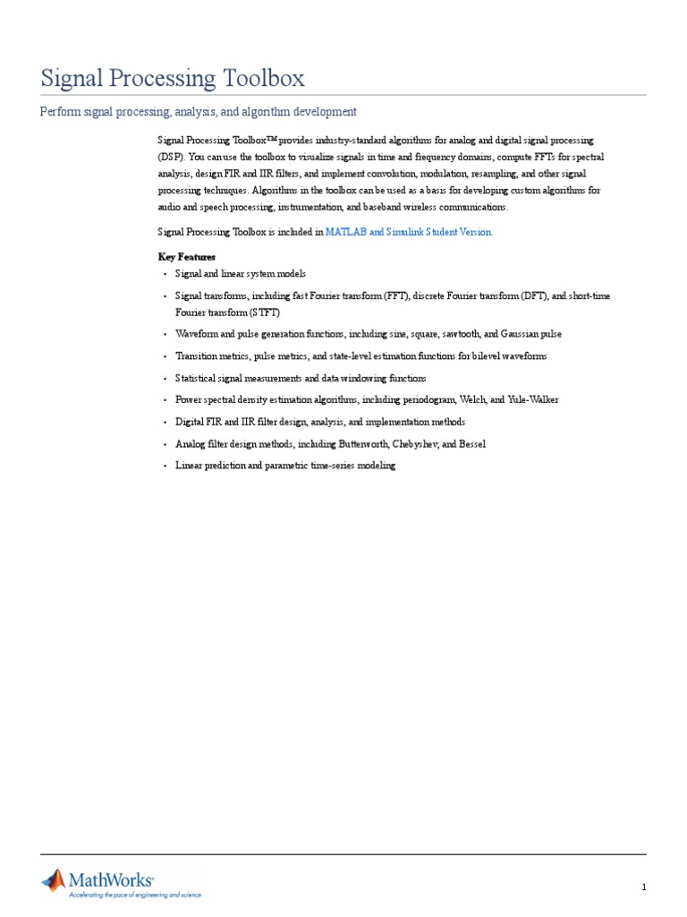 Signal Processing Toolbox | PDF