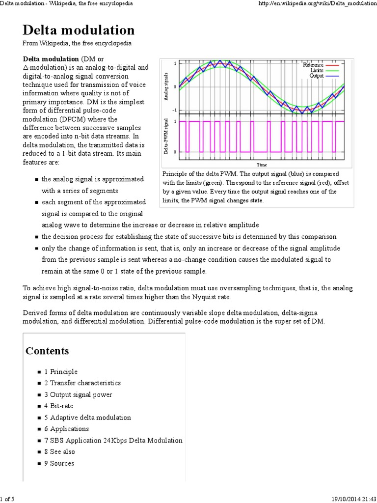 Delta Modulation | PDF | Algorithms | Digital Signal Processing