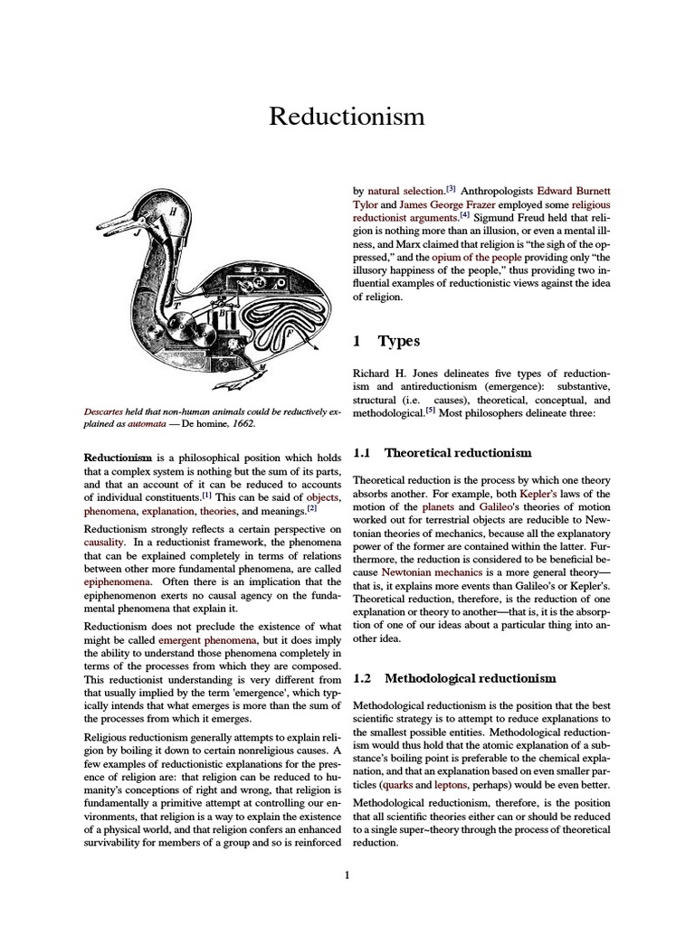 Reductionism | Reductionism | Emergence