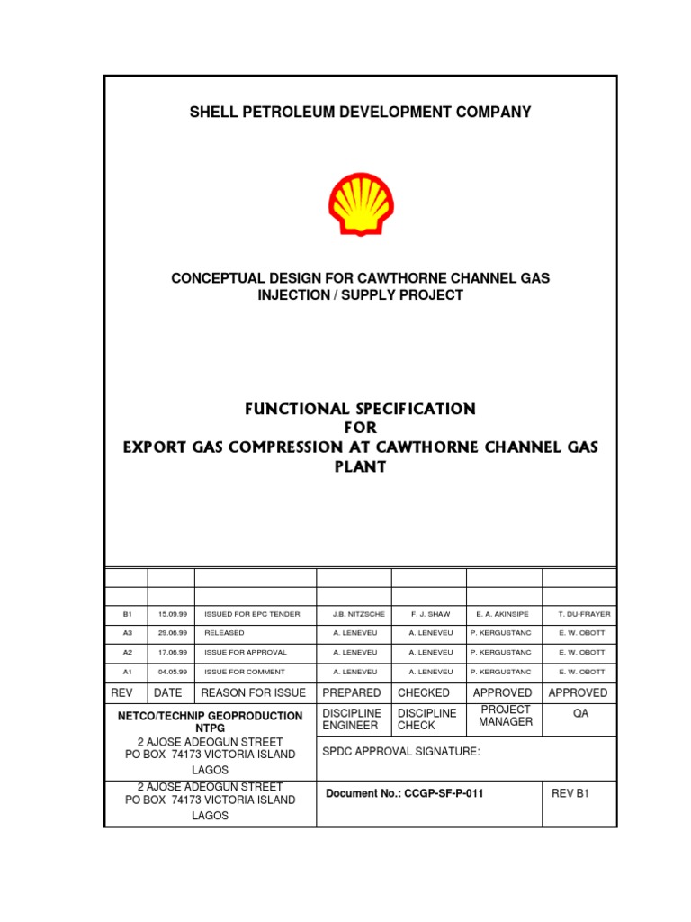 Functional Specification Export Gas Compressor PDF | PDF | Valve ...