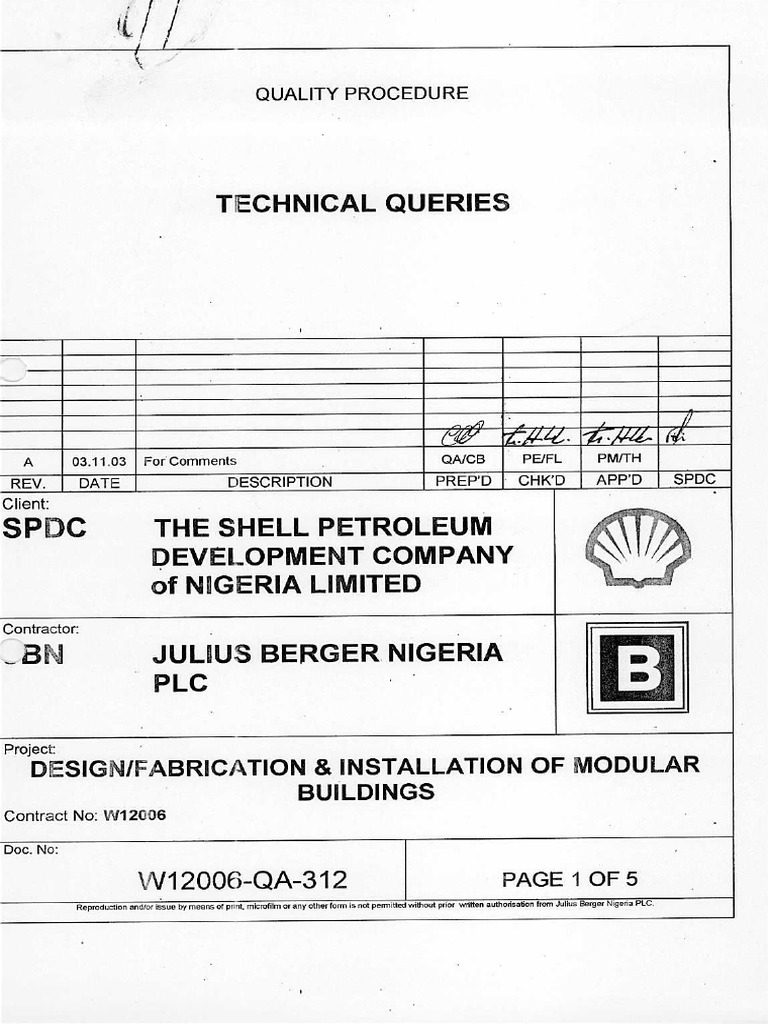 Quality Procedure Technical Queries PDF | PDF