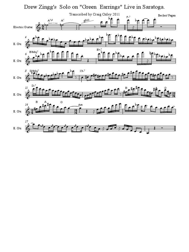Drew Zingg S Solo On Green | PDF