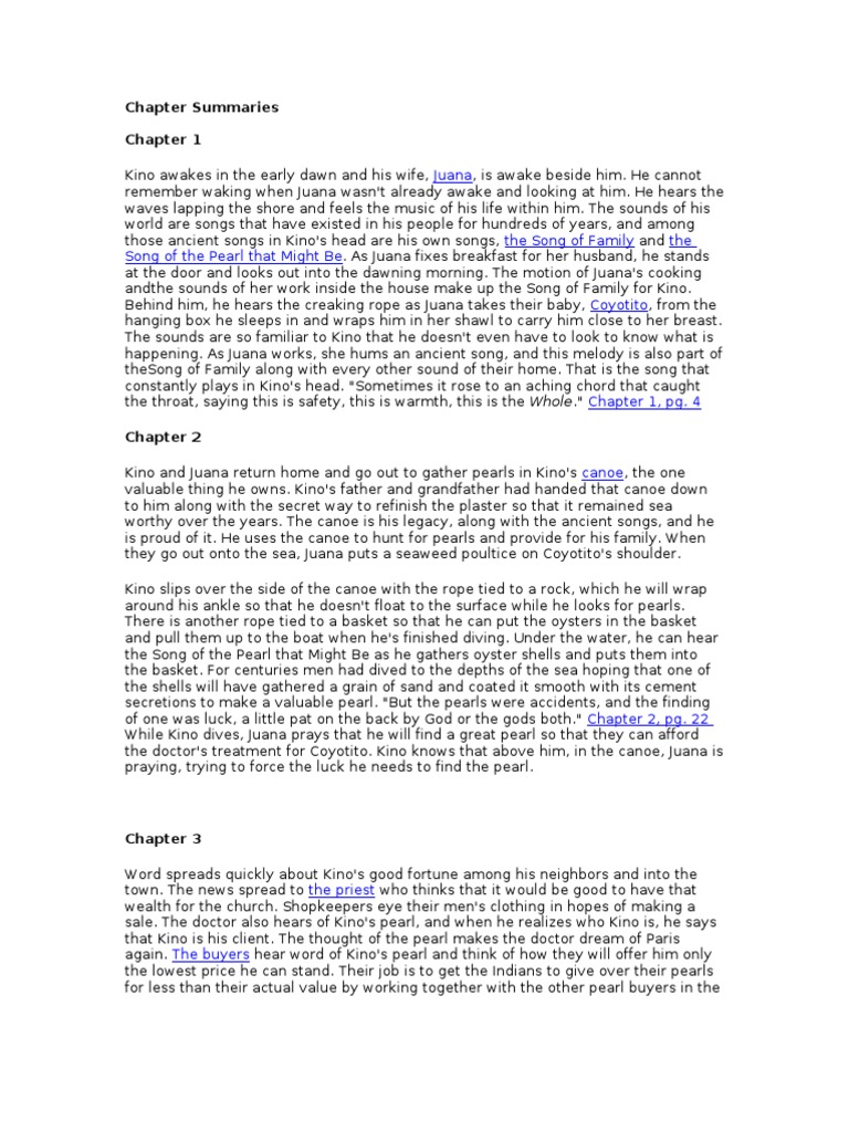 Chapter 4 The Pearl Summary And Analysis