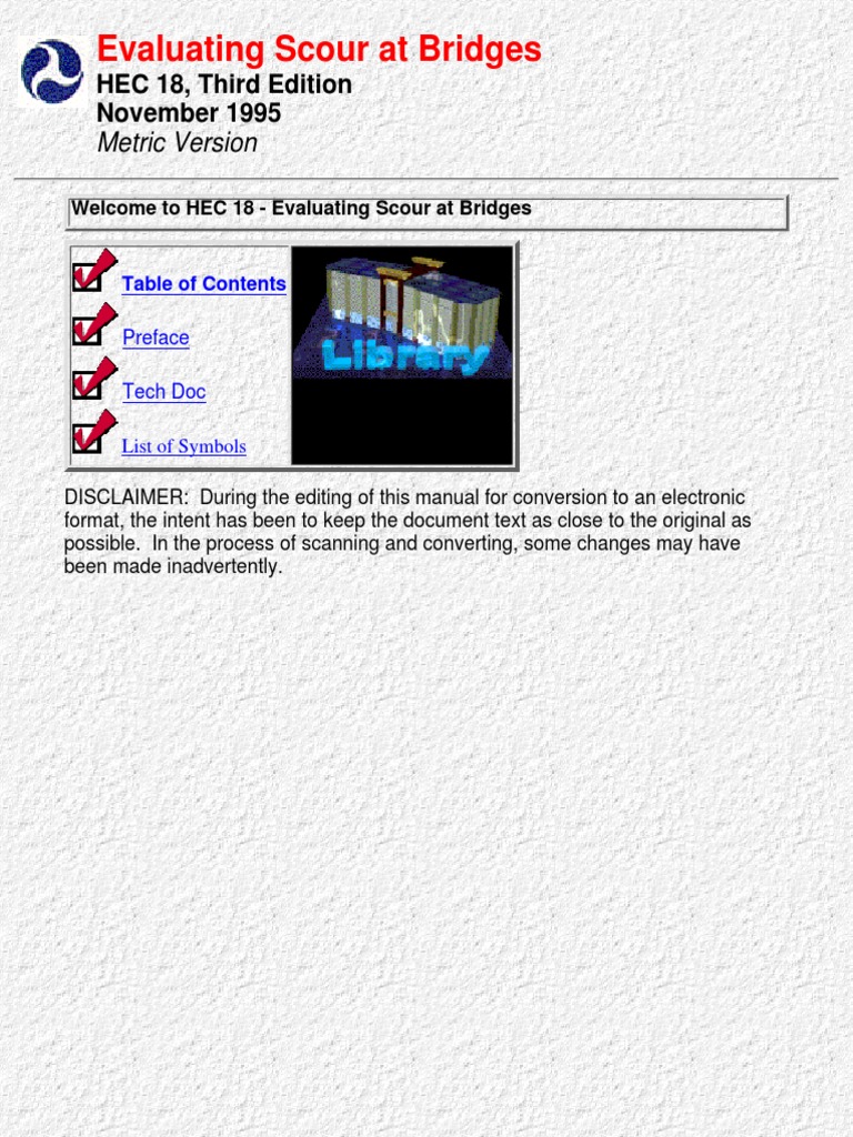 HEC 18: Bridge Scour Evaluation Guide | PDF