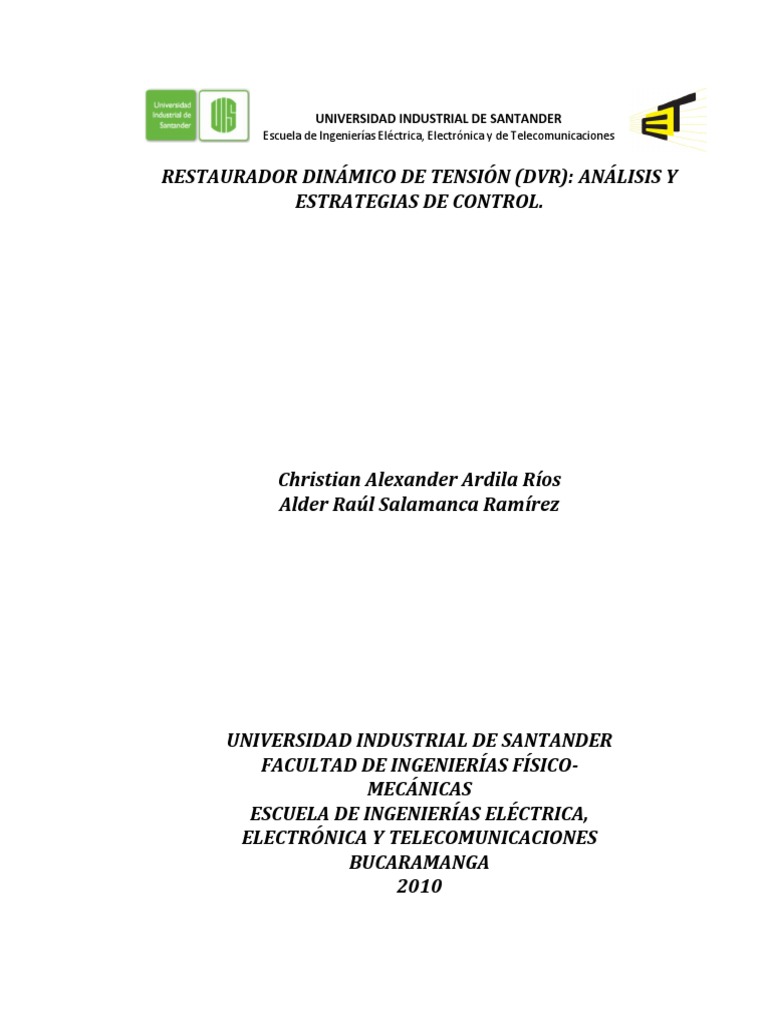 Análisis y Control de DVR en Ingeniería | PDF | Distorsión | Energia ...