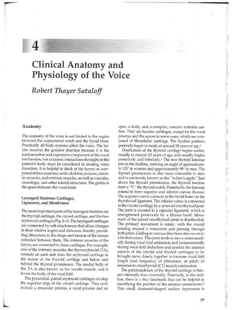 Sataloff - Clinical A&p of The Voice | PDF | Human Throat | Human Voice