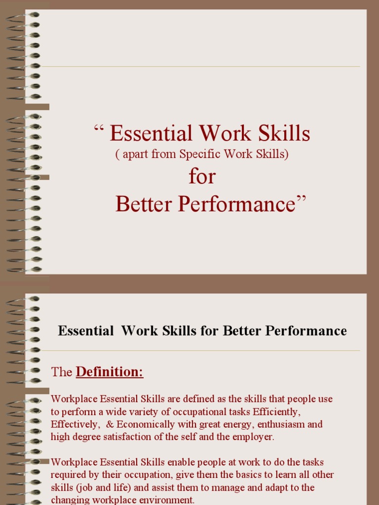 Essential Work Skills PPT 897 | PDF | Time Management | Professional Skills