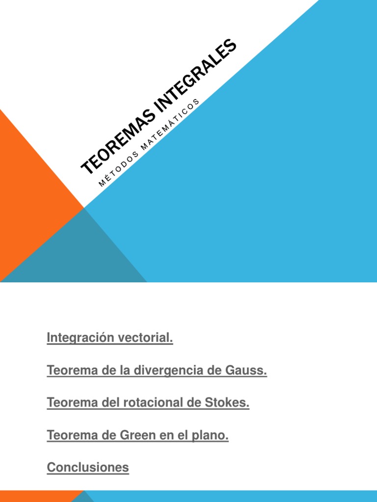 Teoremas Integrales | PDF | Integral | Divergencia