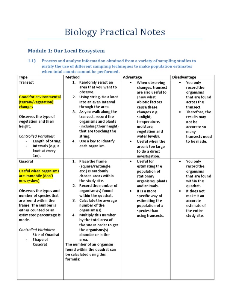 Biology Practical Notes | Download Free PDF | Osmosis | Cell Membrane
