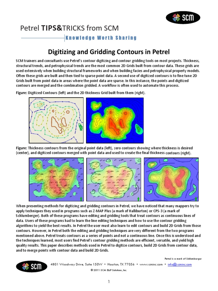 SCM Contour Gridding Petrel 2010 PDF | Download Free PDF | Contour Line | Algorithms