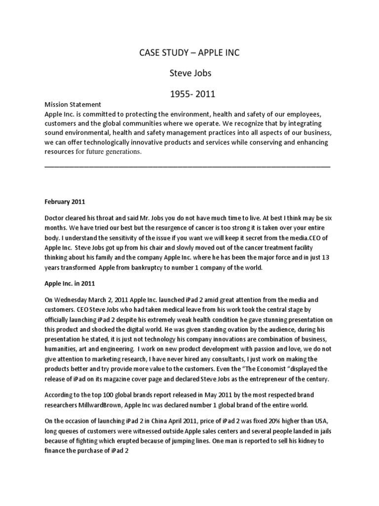 Case Study - Apple Inc. | PDF | Apple Inc. | I Pod