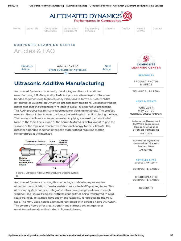 Ultrasonic Additive Manufacturing | PDF | Composite Material | Ultrasound