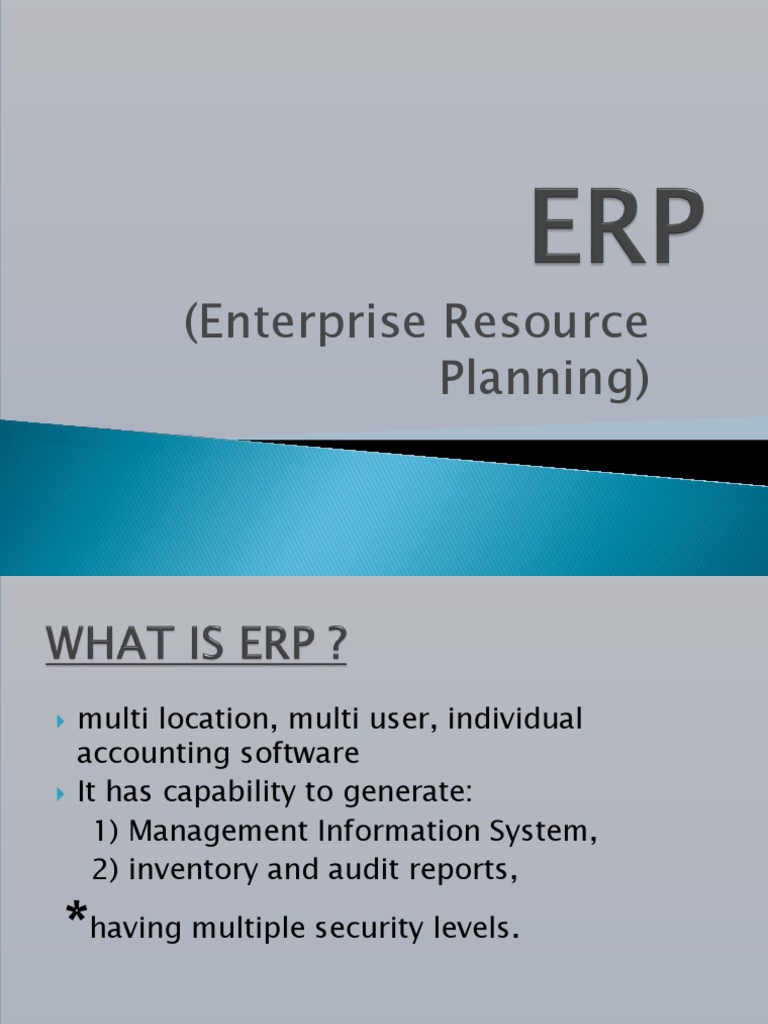 Enterprise Resource Planning | PDF | Inventory | Enterprise Resource ...