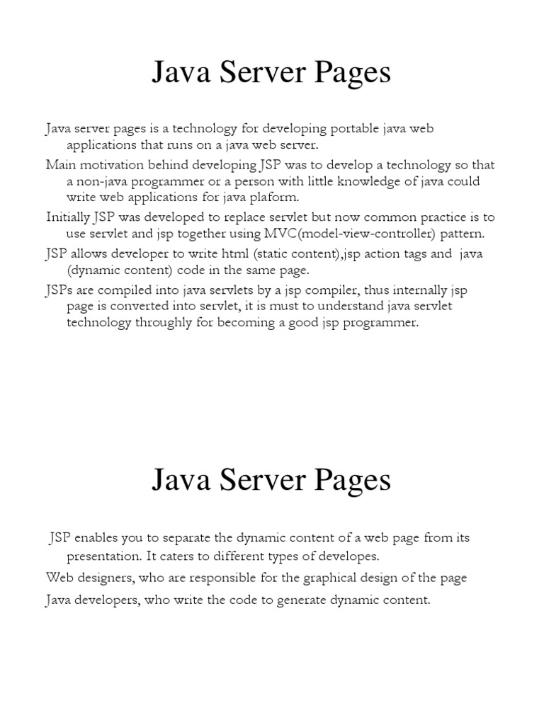 3 Jsp Pdf Java Server Pages Java Servlet