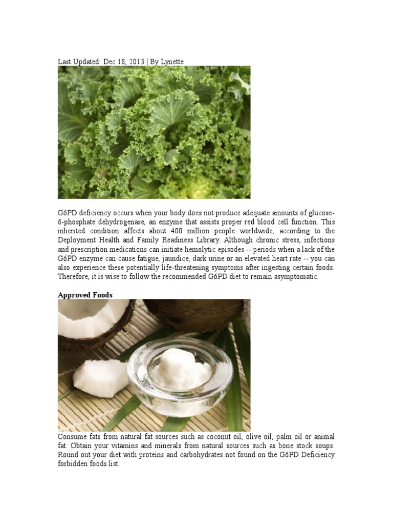 G6PD Deficiency: Foods to Avoid and Eat | PDF | Legume | Bean