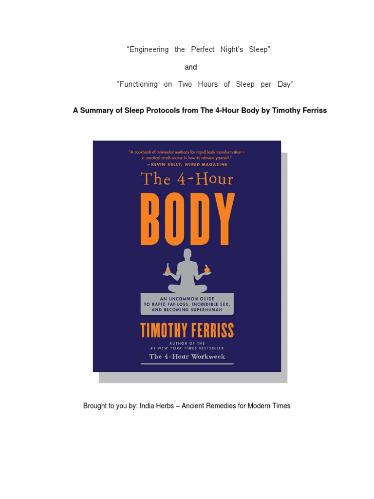 Sleep Protocols from The 4-Hour Body | PDF | Self-Improvement | Wellness