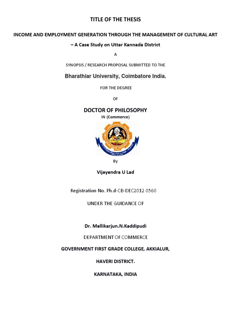 PhD Synopsis Format and Guidelines | PDF | Thesis | Doctor Of Philosophy