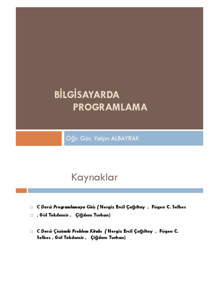 Bilgisayar Programlama PDF | PDF