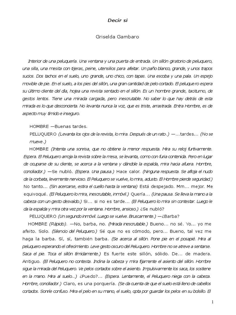 Decir Sí, Griselda Gambaro PDF | PDF | Peluquero | Peluquería