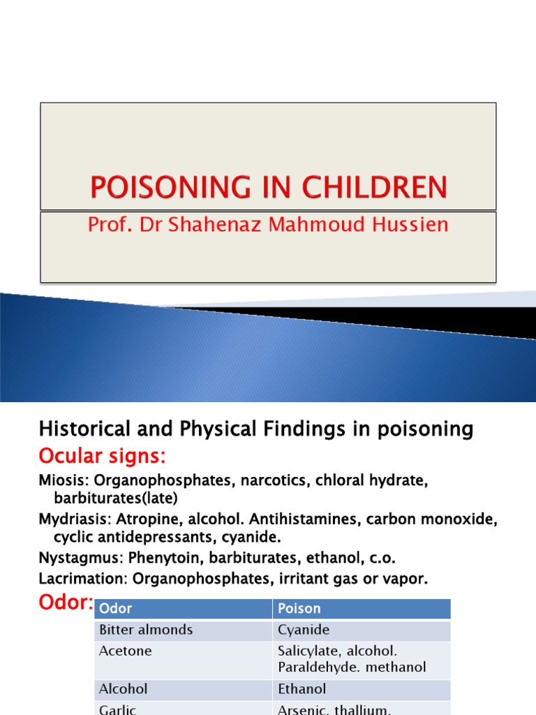 Pediatric Poisoning: Signs and Treatments | PDF | Drug Overdose | Drugs