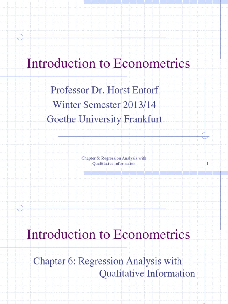 Econometrics Pdf Dummy Variable Statistics Regression Analysis