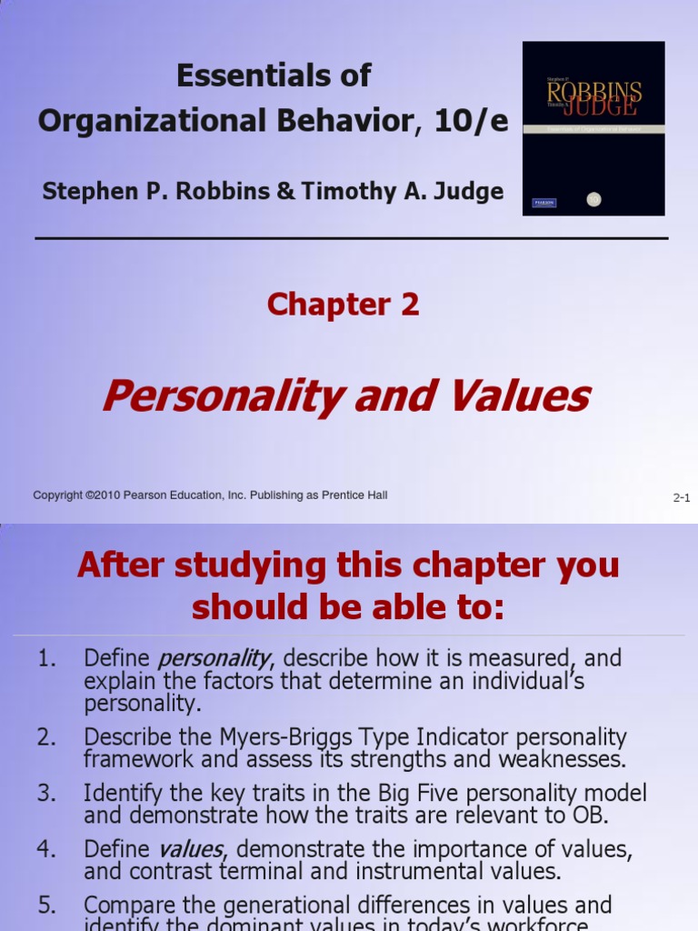 Personality and Values-Robbins | PDF | Extraversion And Introversion | Value (Ethics)