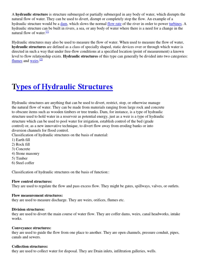 Hydraulic Structure | PDF | Spillway | Dam