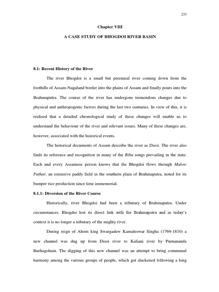 A Case Study of Bhogdoi River Basin | Download Free PDF | Drainage ...