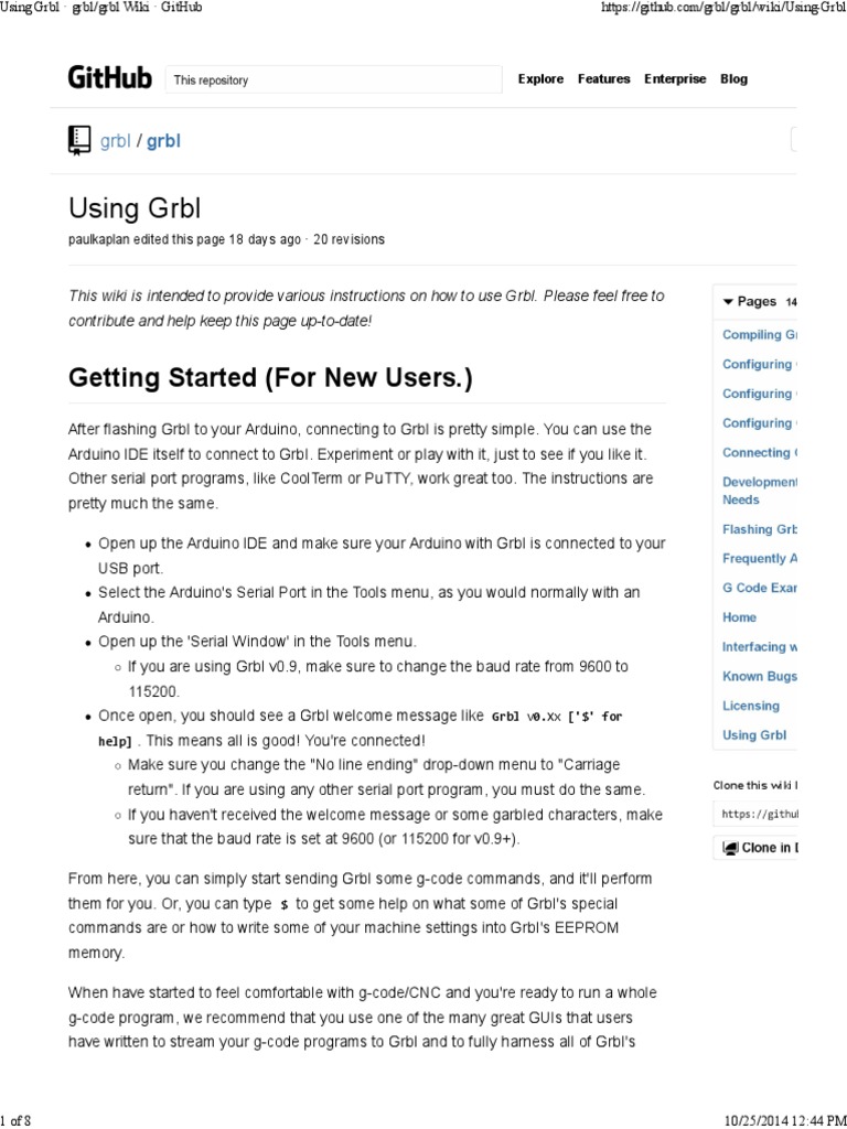 Using GRBL GRBL Wiki GitHub | PDF | Cross Platform | Graphical User Interfaces