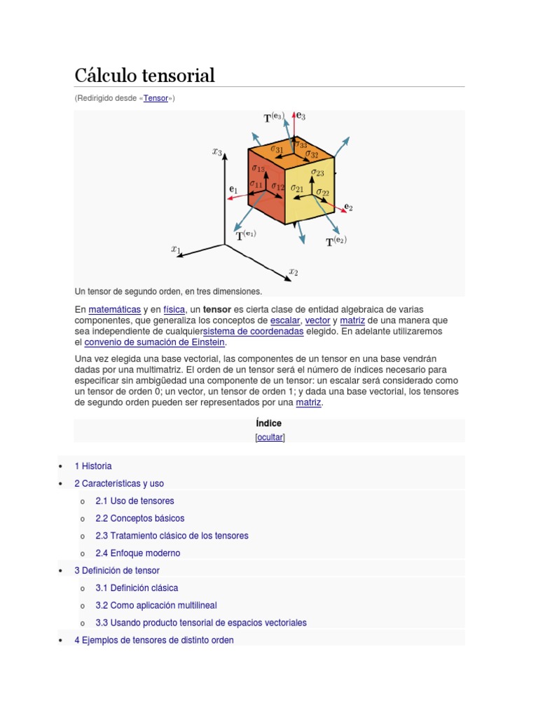 Cálculo Tensorial | PDF | Tensor | Vector Euclidiano