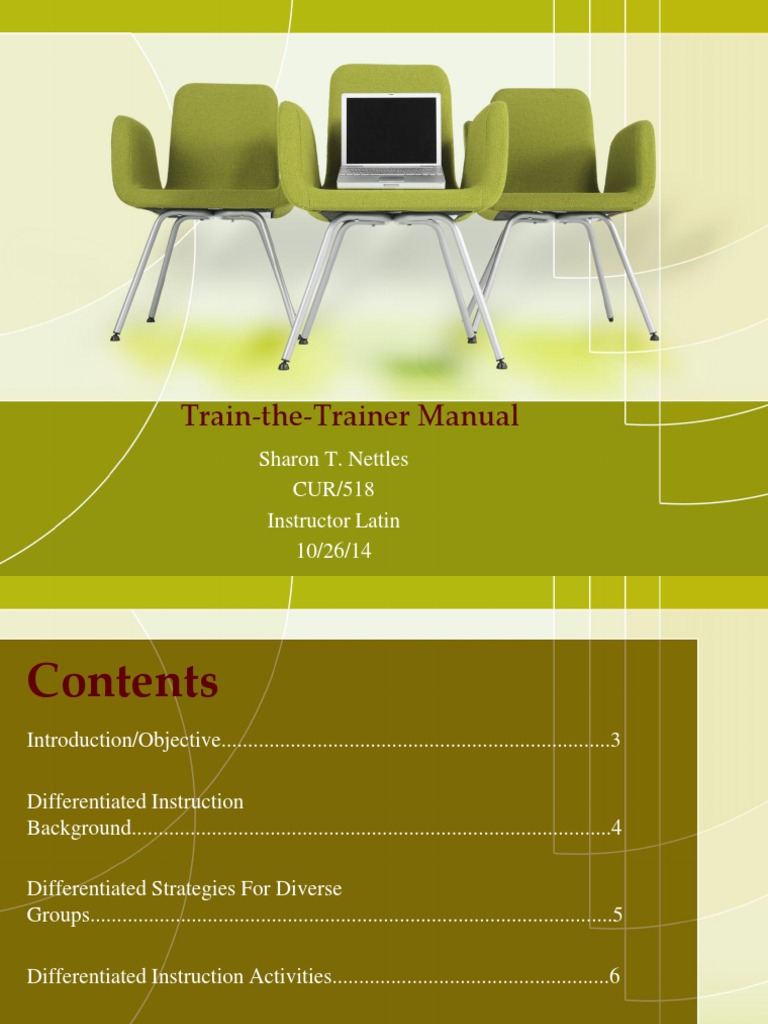 Train-The-Trainer Manual | PDF | Differentiated Instruction | Pedagogy