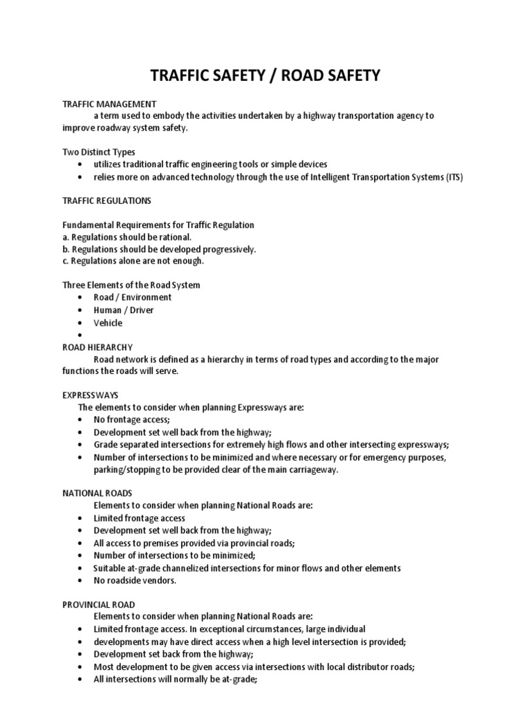 Traffic Safety | PDF | Traffic | Controlled Access Highway