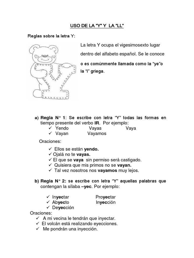 USO DE LA y y La LL - 5to Grado | PDF | Semiótica | Idiomas
