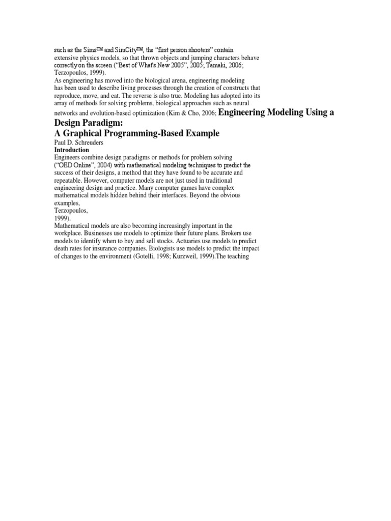 Engineering Modeling Using A Design Paradigm | PDF | Technology ...