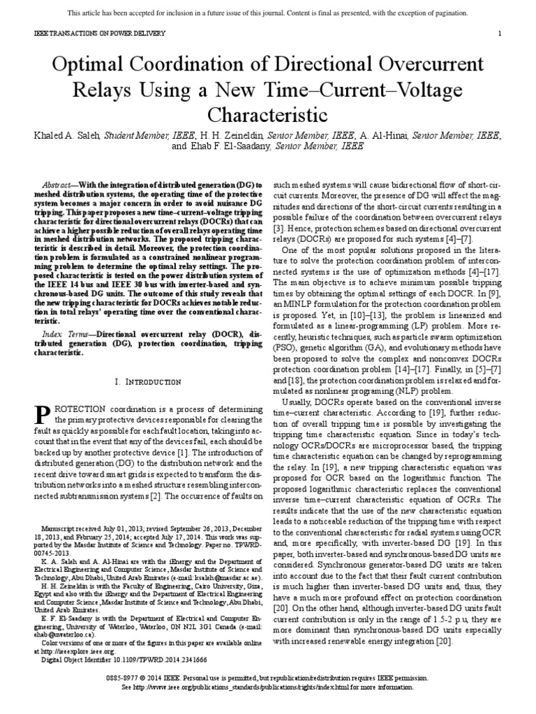 Optimal Coordination of Directional Overcurrent Relays Using A New Time ...