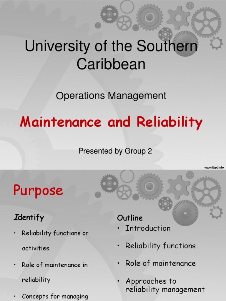 Maintenance and Reliability in OM | PDF | Reliability Engineering ...