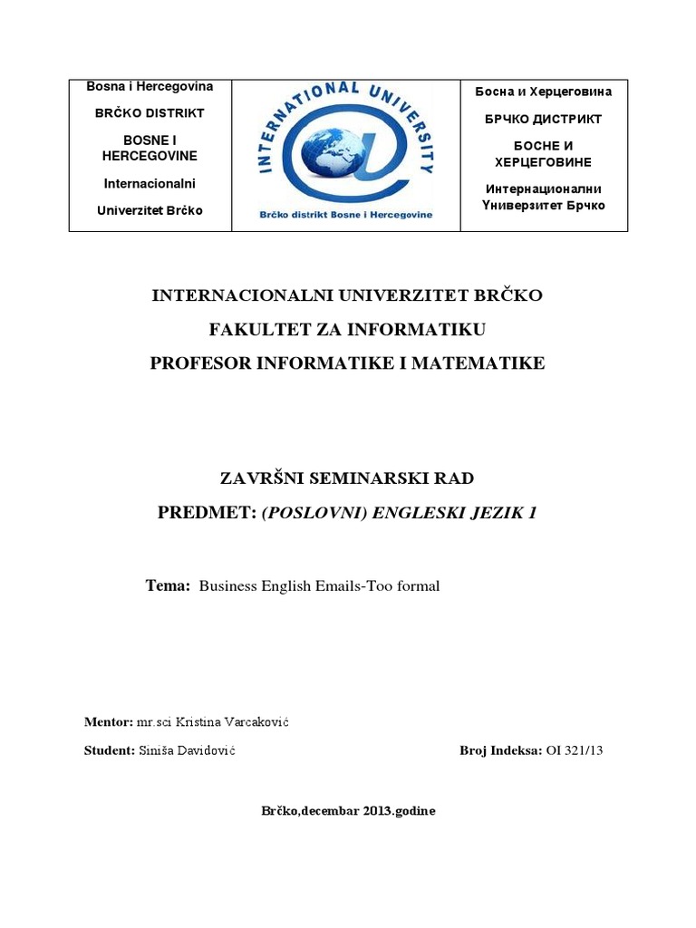 Poslovna Engleska Pisma U Siroj Formi | PDF | Debits And Credits | Mail